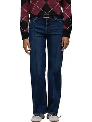 Hudson Jeans Rosie Pintuck High Rise Wide Leg Ankle Jeans - Electric Light