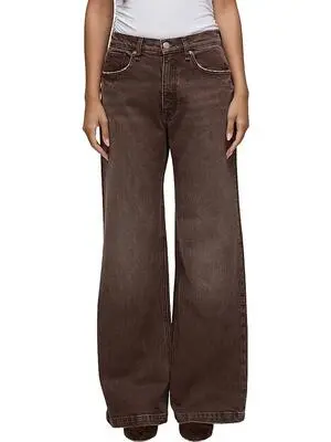 Hudson Jeans Jodie High Rise Loose Wide Leg Jeans In Walnut Walnut
