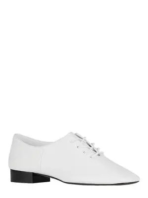 Jeffrey Campbell Swingdance Leather Oxford Flats White