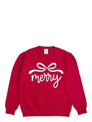 SWEET WINK Merry Bow Christmas Sweater - Red