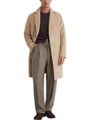 REISS Knight Epsom Wool Blend Coat - Oatmeal