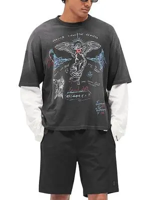 REPRESENT Heavier Than Heavens Cotton & Hemp Logo Graphic T-shirt - Black