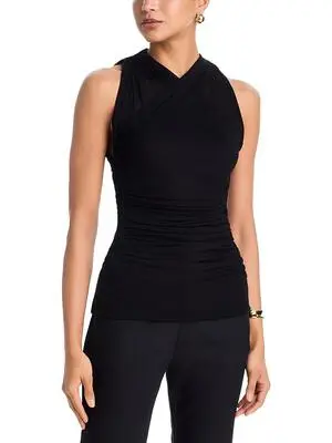 A.L.C. Posie Draped Sleeveless Top - Black