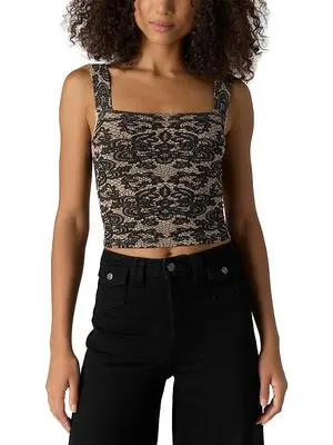 Free People Lace Up Square Neck Tank - Black