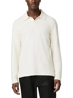 Paige Hammond Cotton Blend One Button Polo Shirt Natural