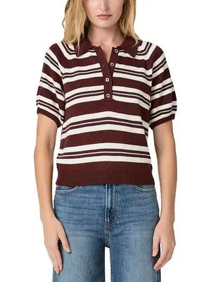 Paige Birch Cotton Blend Top - Garnet Multi