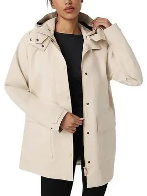 Vuori City Rain Hooded Trench Coat - Bleached Sand
