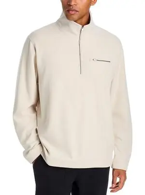 Vuori Aspen Stand Collar Quarter Zip Sweater - Bone