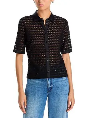 FRAME The Short Sleeve Bubble Stitch Shirt