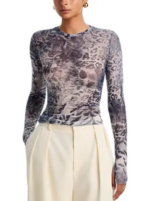AFRM Kaylee Crewneck Mesh Top - Patchwork