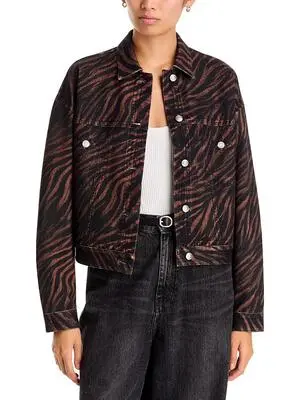 Rag & Bone Miramar Printed Trucker Jacket - Zebra