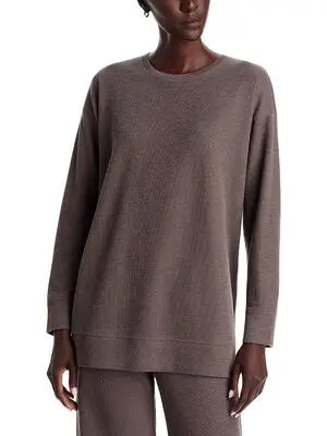 Eileen Fisher Cotton Crewneck Long Sleeve Tunic - Rye