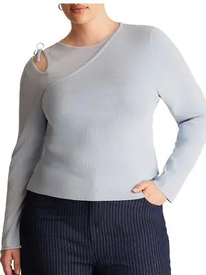 ESTELLE Libbie Cutout Knit Top - Blue Sparkle
