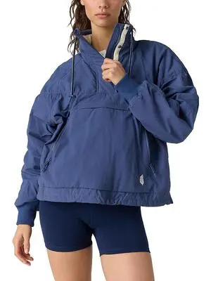 Free People Field Tripper Mock Neck Pullover Jacket - True Navy
