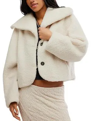 Free People Softest Touch Teddy Jacket - Tea