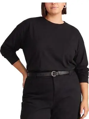 Universal Standard Plus Long Sleeve Relaxed Tee Black