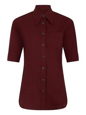 Rabanne Haut Cotton Shirt - Beet Red