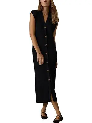 Faherty Brand Miramar Cotton & Linen Duster Dress - Black