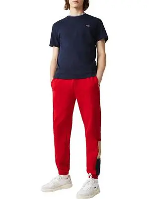 Lacoste Brushed Fleece Jogger Pants - Red/navy