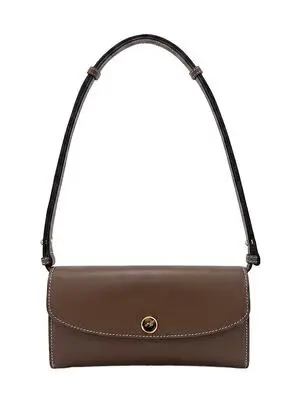 Veronica Beard Stitched Leather Crossbody - Whiskey