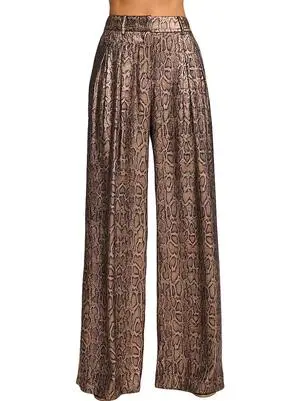 Ramy Brook Oscar Metallic Wide Leg Pants - Metallic Python