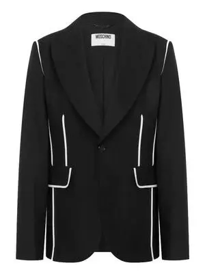 Moschino Piped Pleated-back Jacket - Black