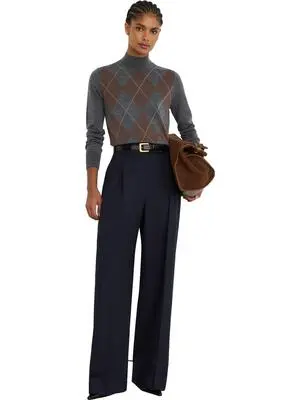 REISS Luna Wool-blend Wide-leg Pleated Trousers