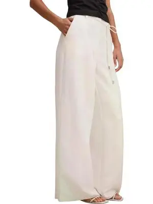 EVER NEW Myla Wide-leg Trousers - Neutrals