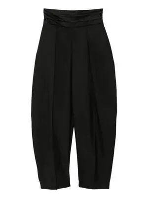 RÓHE Puck Pleated High-waisted Trousers Black
