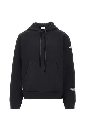 MONCLER X FRAGMENT Logo Print Hoodie - Black