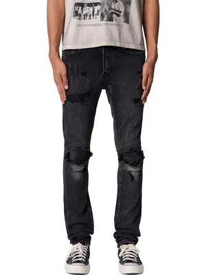 MNML Distressed Moto Skinny Jeans