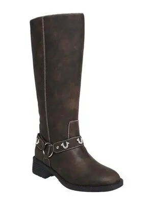 True Religion Kehlani Bling Logo Boot - Chocolate