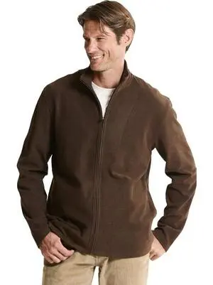 JACHS Ultra Soft Heather Knit Full Zip - Chocolate