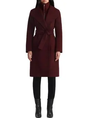 Mackage Norita Wool Coat With Removable Bib - Garnet