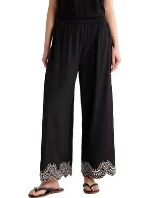 A.REN Isaly Embroidered Wide Leg Pants