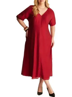 ESTELLE Adriella Midi Dress - Raspberry