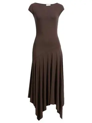 REFORMATION Danica Handkerchief Hem Knit Dress - Mole