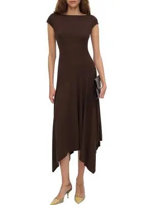REFORMATION Danica Handkerchief Hem Knit Dress - Mole