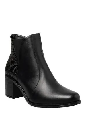 MANELA Arley Block Heel Side Up Bootie - Black