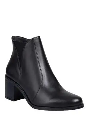MANELA Arley Block Heel Side Up Bootie - Black