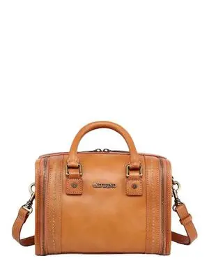 OLD TREND Mini Trunk Genuine Leather Structured Crossbody - Chestnut