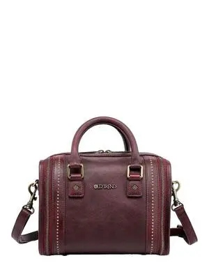 OLD TREND Mini Trunk Genuine Leather Structured Crossbody Rusty Red