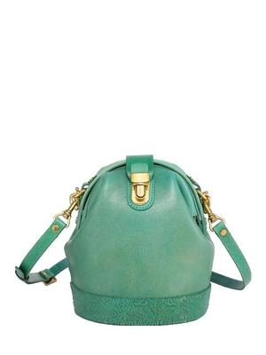 OLD TREND Doctor Genuine Leather Structured Bucket Crossbody - Mint