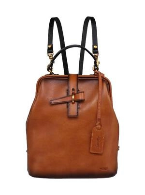 OLD TREND Pamela Genuine Leather Organized Travel Backpack - Chestnut