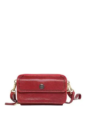 OLD TREND Northwood Genuine Leather Convertible Crossbody Wallet - Red