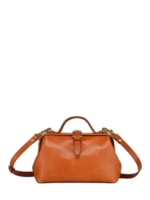 OLD TREND Doctor Mini Genuine Leather Structured Crossbody - Chestnut