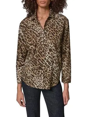 Donna Karan New York Print Cotton Voile Button-up Shirt - Leopard