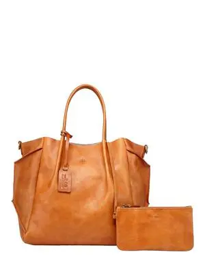 OLD TREND Sprout Land Genuine Leather Convertible Tote - Chestnut