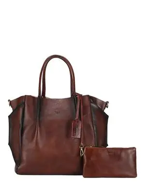 OLD TREND Sprout Land Genuine Leather Convertible Tote - Coffee