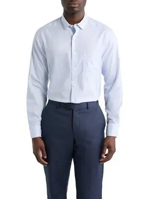 Johnston & Murphy Ovation Non-iron Cotton Button-up Shirt - White/royal Mini Box